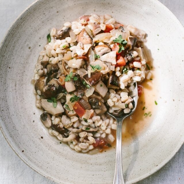 Vegan Mushroom Ragout with Farro - Foolproof Living