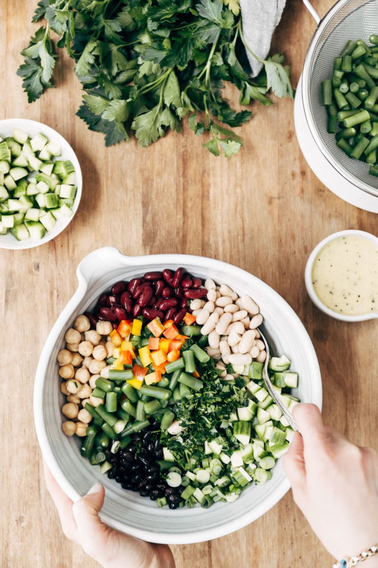 Five Bean Salad with Garlicky Mustard Dressing - Foolproof Living