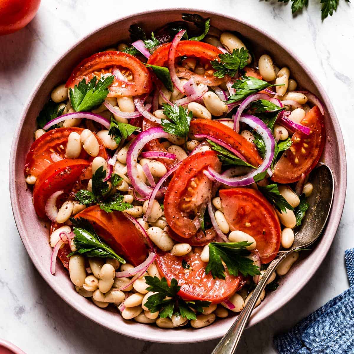 Piyaz - Turkish White Bean Salad Recipe {Authentic} - Foolproof Living