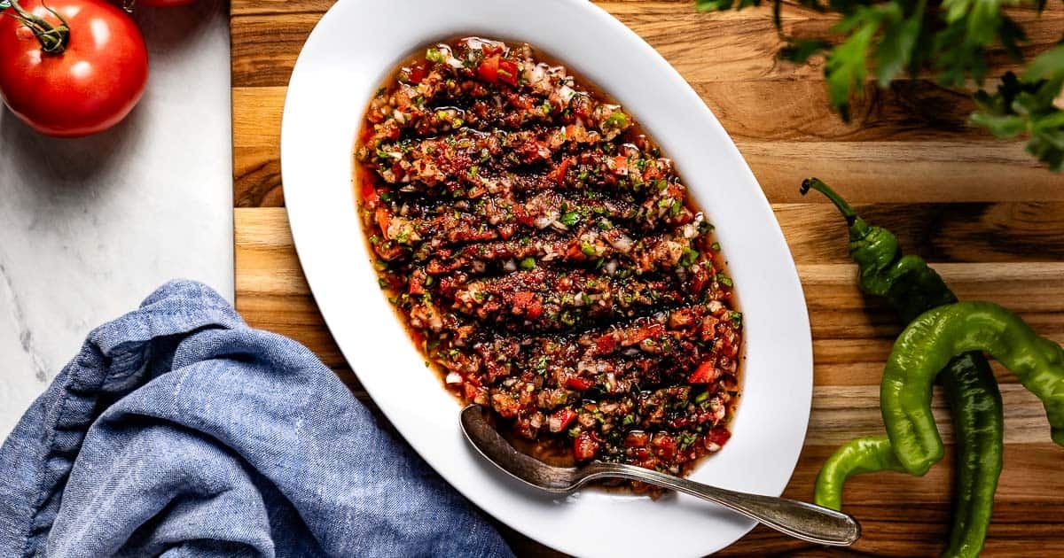 Turkish Ezme Recipe (Spicy Tomato & Pepper Salad)